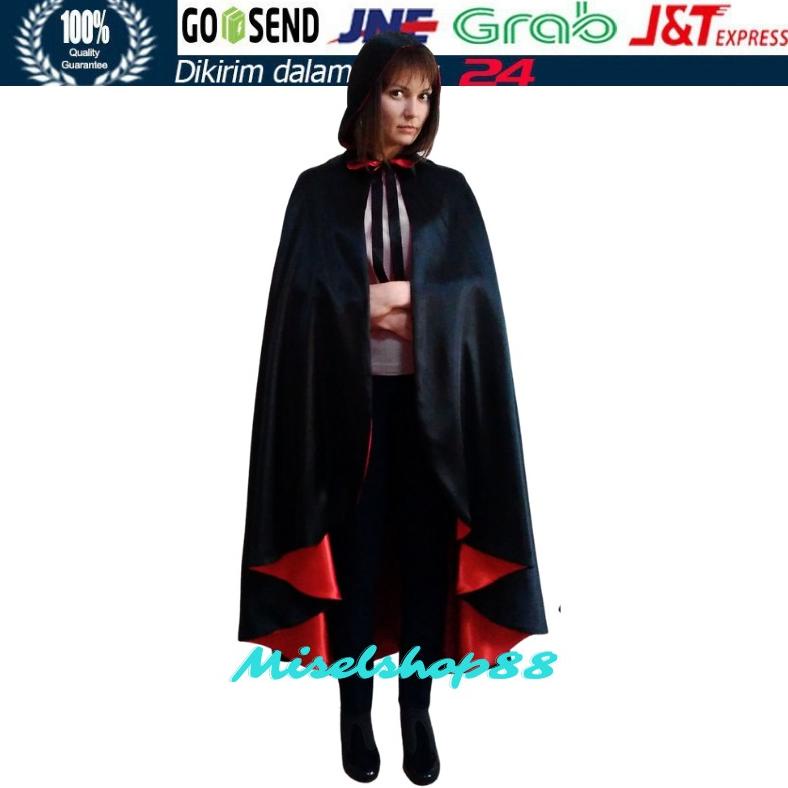 Jual Jubah 2 In 1 Merah Hitam Model Baru Penyihir Red Riding Hood ...