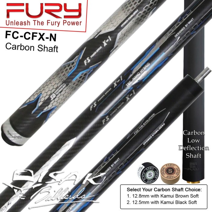 Jual Fury CFX-N Cue - Carbon Shaft Low Deflection Uniloc Billiard Stick ...