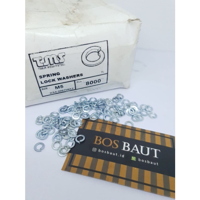 Jual Ring Veer Besi Putih - Spring Washer Ukuran M5 ISI 10 PCS | Shopee ...