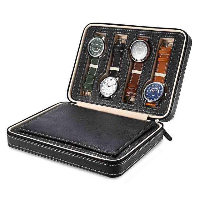 Jual (COD) Original Kotak Jam Tangan Display Box Bahan Kulit 8 Grid - L ...