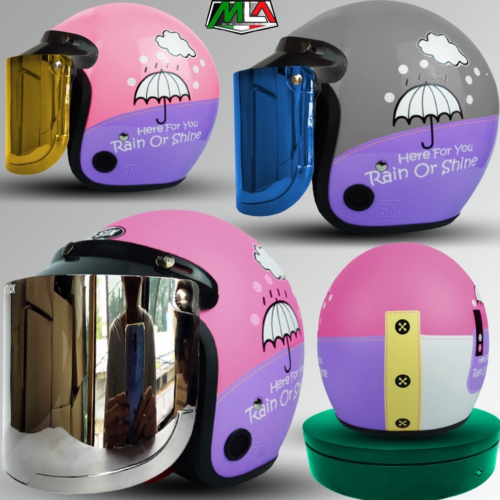 Jual TREND TERBARU Helm Bogo Wanita Dewasa Retro Helm Bogo Aesthetic ...