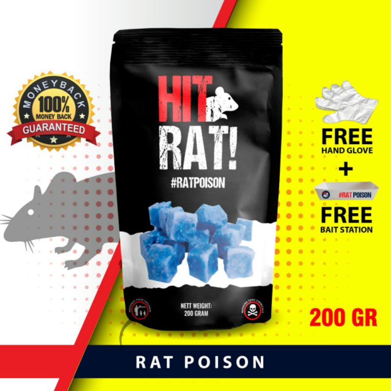 Jual 200 gram Racun Tikus Hit Rat Pembasmi Koloni Tikus Original Anti ...