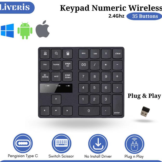 Jual Keypad Wireless Numeric Numpad Keyboard Angka Laptop High Quality ...