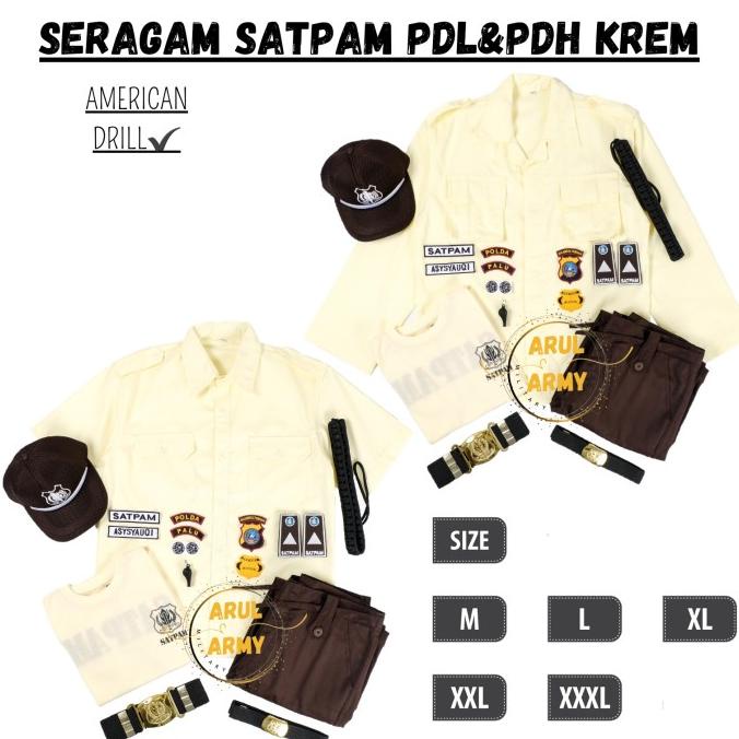 Jual Seragam satpam terbaru 2022 krem baju setelan security pdh pdl cream | Shopee Indonesia