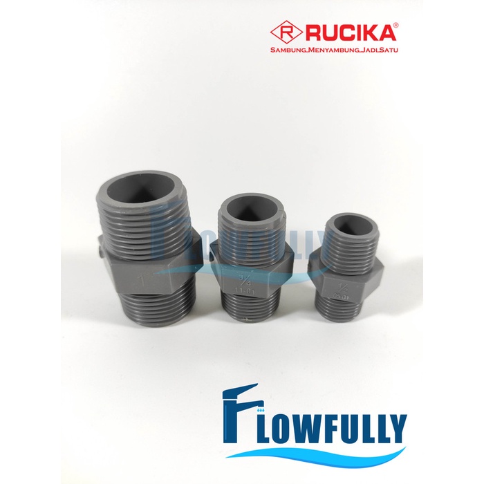 Jual DOUBLE NIPPLE AW 1/2 inch RUCIKA PVC DOUBLE DRAT LUAR DOUBLE VALVE TS | Shopee Indonesia