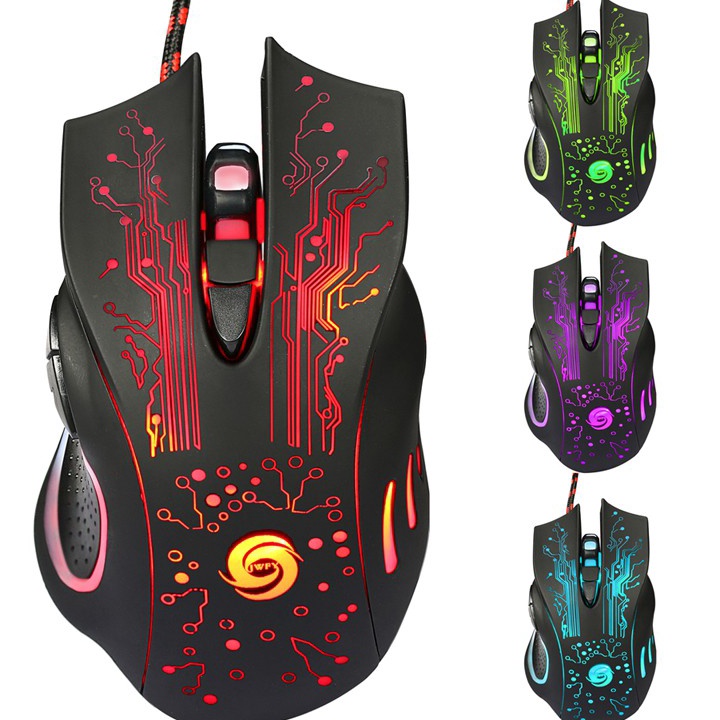 Jual Stock Banyak Mouse Gaming USB 3200 DPI LED RGB Gaming Mouse Hitam ...