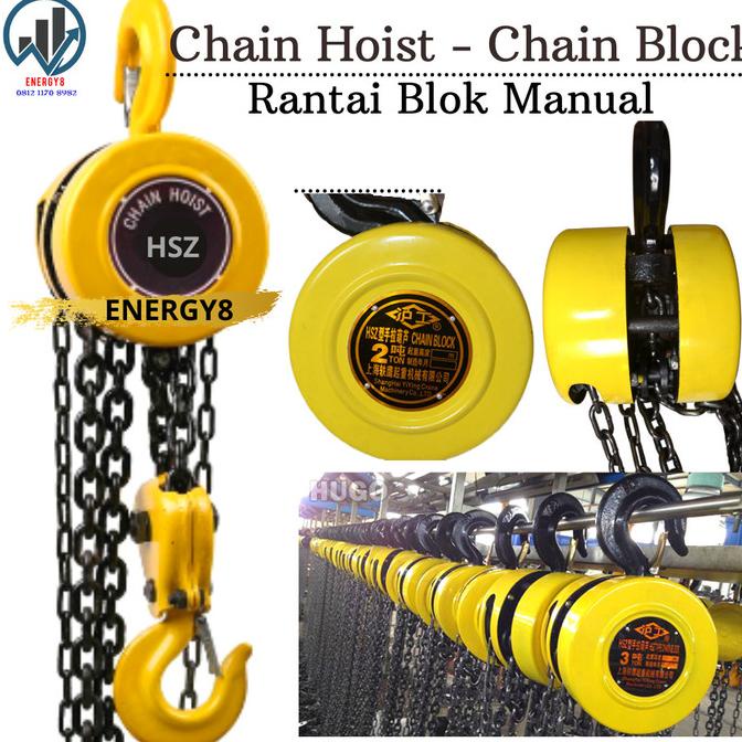 Jual Chain Block 5 Ton X 6 M | Takel Katrol Kerekan | Round Chain Hoist ...