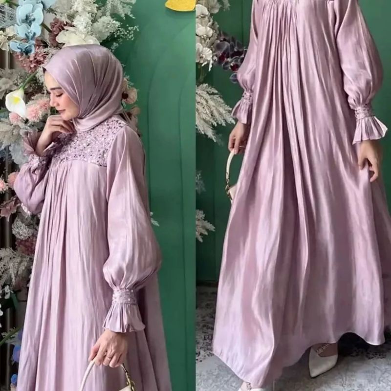 Jual TERBARU GAMIS MEWAH KONDANGAN SAGE GAMIS SHIMER SILK PREMIUM JUMBO ...