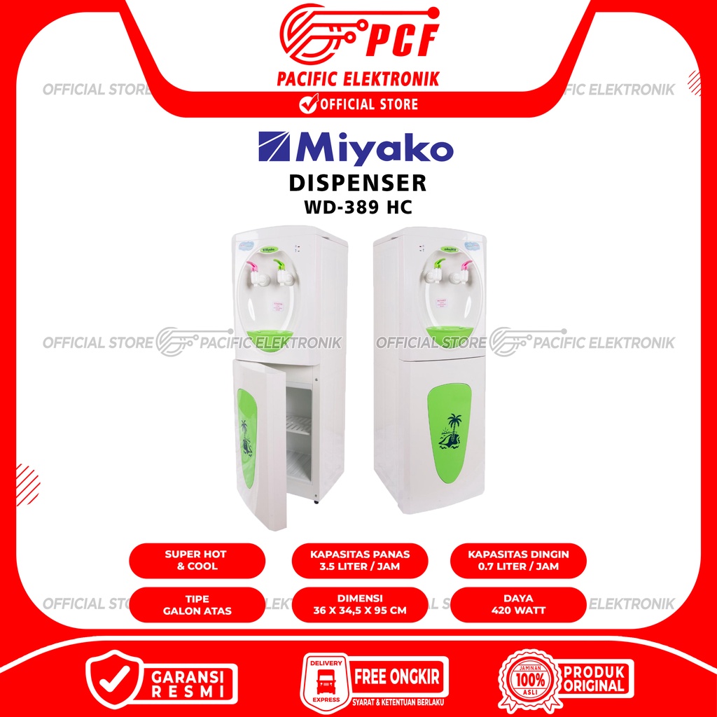 Jual Dispenser Miyako Galon Atas Hot & Cool WD-389HC / 389HC | Shopee ...