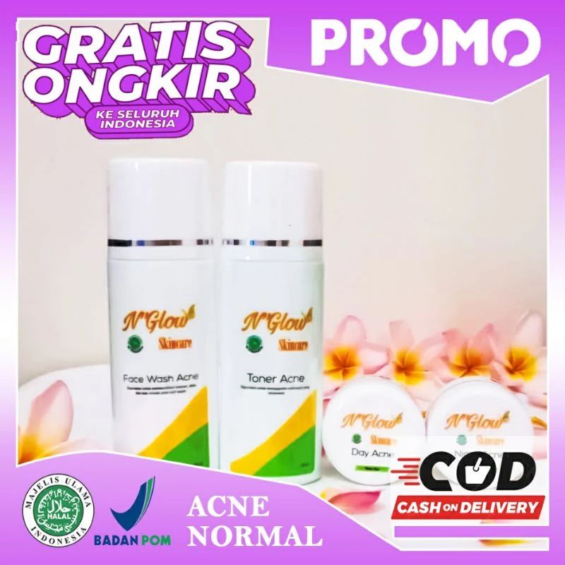 Jual N'GLOW SKINCARE PAKET NORMAL DAN ACNE BUATAN GLOWING OBAT JERAWAT ...