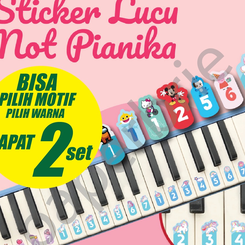 Jual (G73-㊚> Stiker pianika sticker pianika not piano tuts pianika not ...