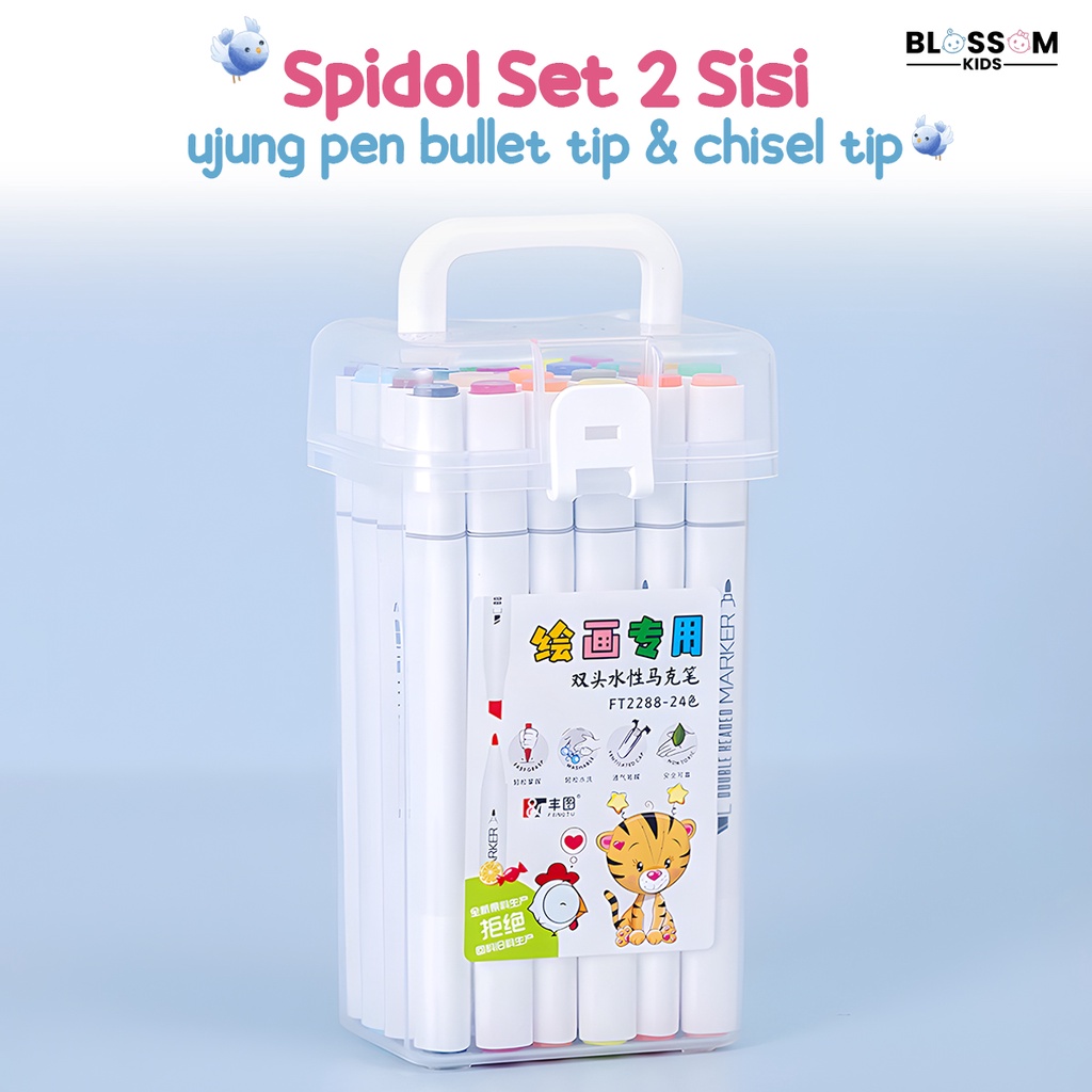 Jual Spidol Warna Spidol Sketch Marker Spidol Warna 2in1 Spidol Sketsa ...
