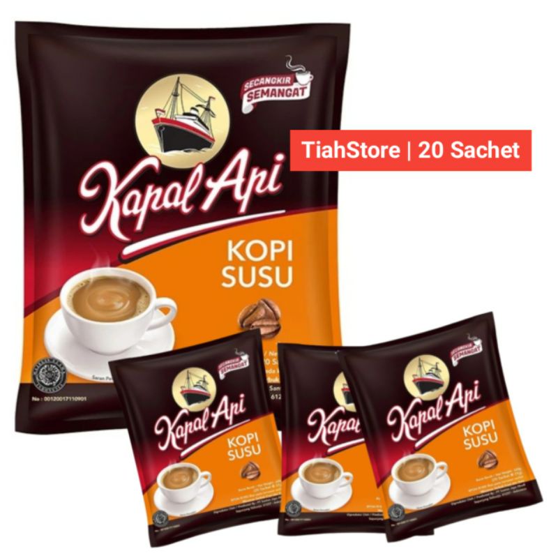 Jual KAPAL API KOPI SUSU BAG ISI 20 SACHET 31 GRAM | Shopee Indonesia