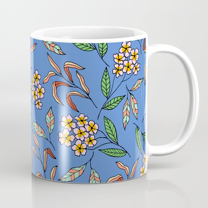 Jual Pola bunga bahagia berwarna-warni dalam Mug Kopi biru | Shopee ...
