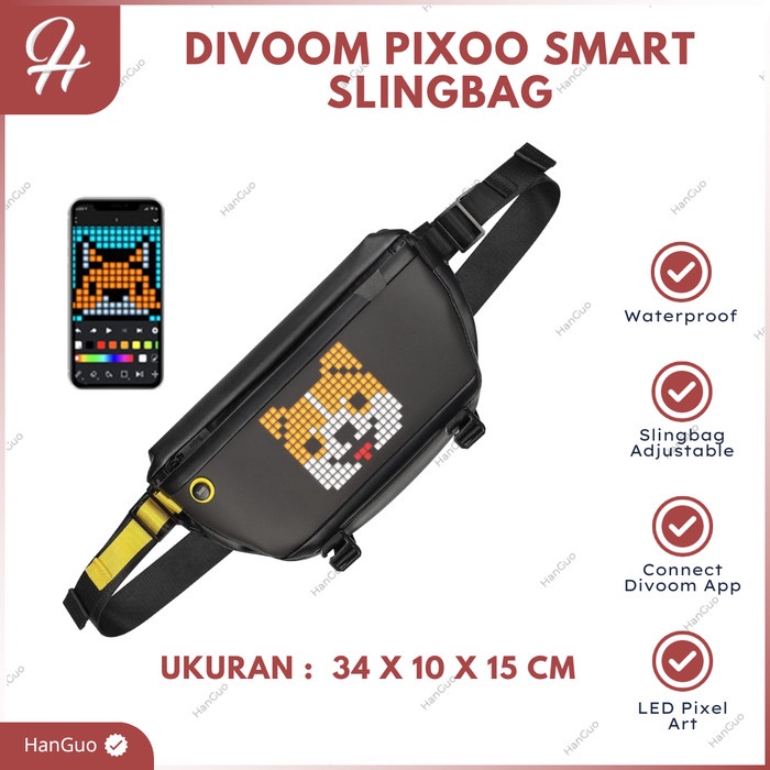 Jual DIVOOM PIXOO SLINGBAG BUILT-IN LED SCREEN TAS SELEMPANG SLINGBAG ...