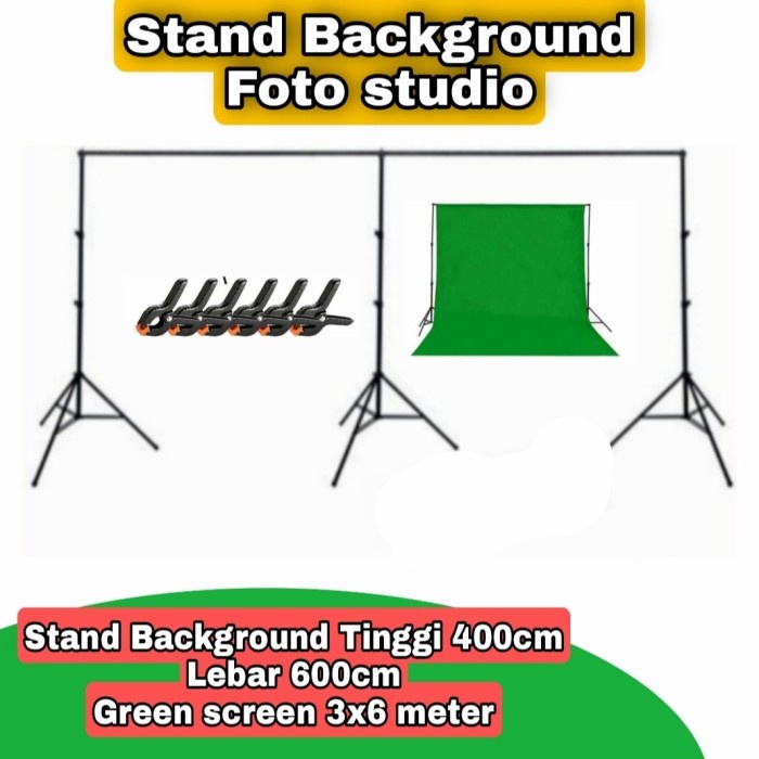 Jual STAND BACKGROUND TINGGI 4X6 METER GREEN SCREEN 3X6 METER | Shopee ...