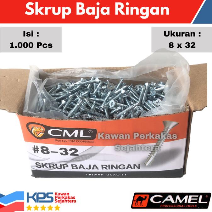 Jual CAMEL SKRUP BAJA RINGAN SDS FH 8 X 32MM 3.2CM | SEKRUP ROOFING ...