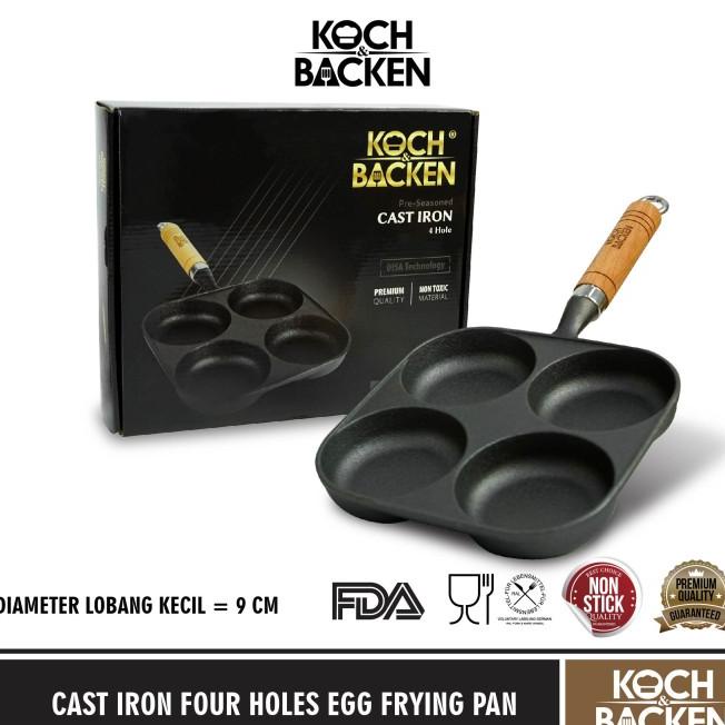 Jual Koch&Backen Cast Iron Skillet 20Cm Gagang Kayu-Wajan/Pan Anti ...