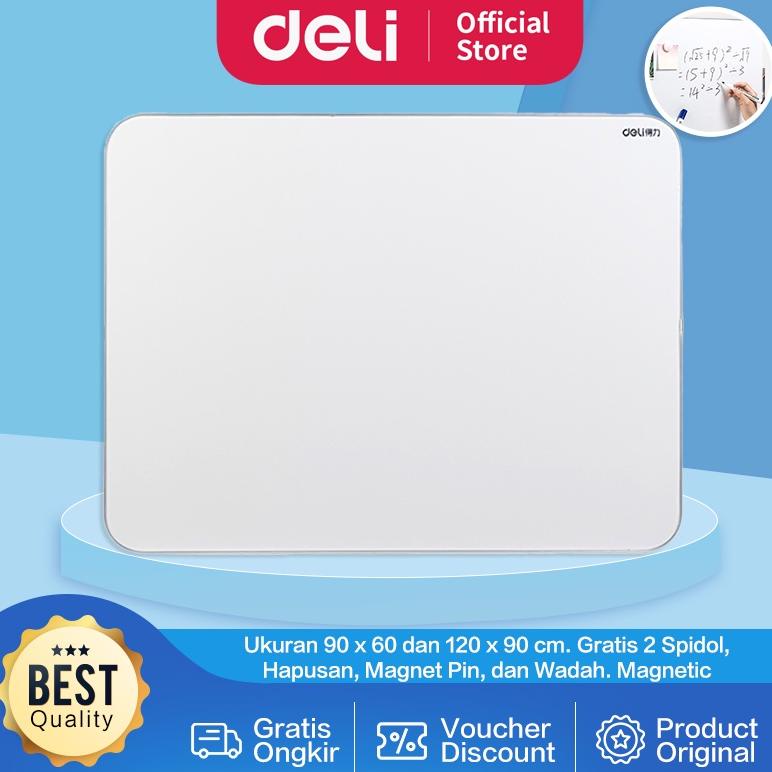 Jual Deli Magnetic White Board / Papan Tulis Putih Magnet Gratis Spidol ...