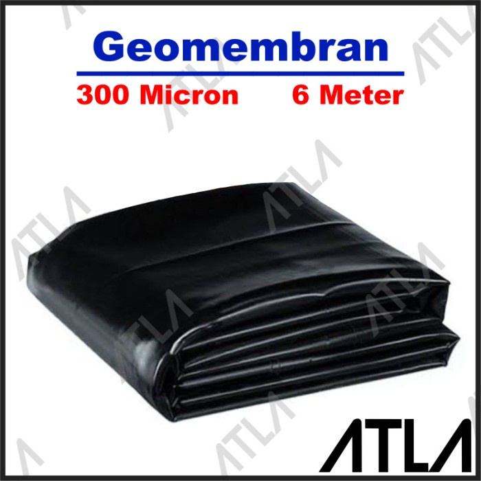 Jual Plastik Geomembran 6 Meter 300 Micron Hitam HDPE Terpal Kolam Ikan ...