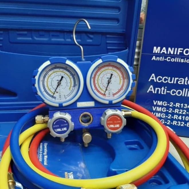Jual Testing Manifold Ac R22 R134 R407 Value Box Alat Pengisian Freon ...