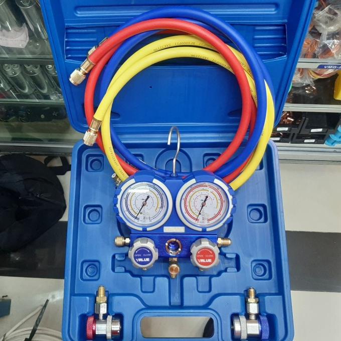 Jual Manifold Ac Value Box Plus Coupler R22 R134 Selang Mobil Rumah | Shopee Indonesia