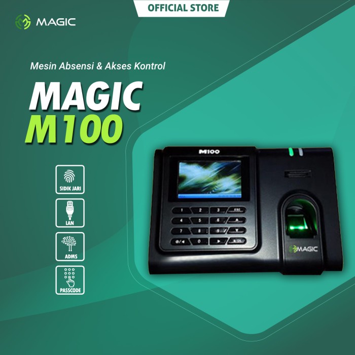 Jual MESIN ABSENSI SIDIK JARI FINGERPRINT PIN DAN KARTU MAGIC M100 ...