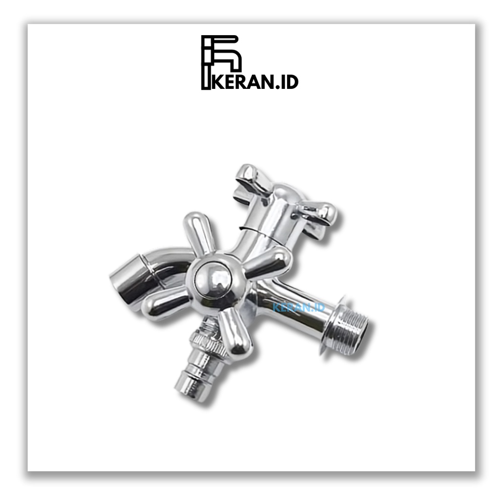 Jual [KERAN.ID] Kran Cabang Shower - Kran Double baling Kran Stainless ...