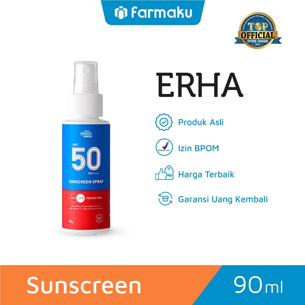 Jual Erha Perfect Shield Sunscreen Spray 90 ml SPF 50 PA++++ 90 ml | Shopee Indonesia
