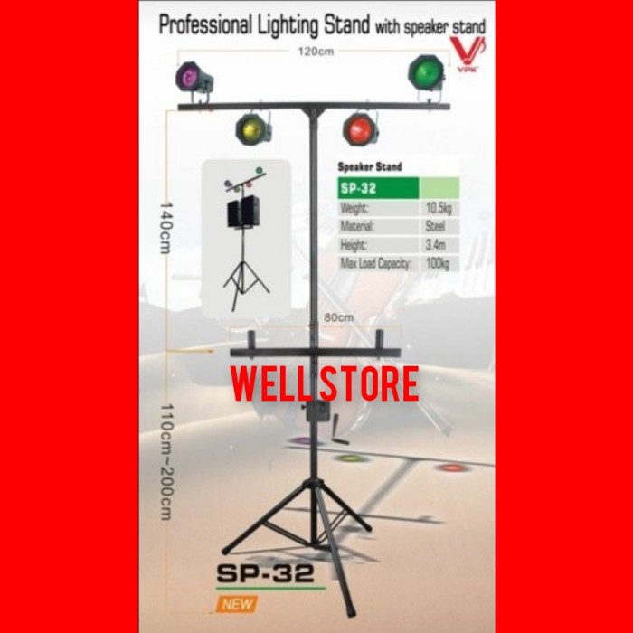 Jual Tripod Lampu Lighting / Stand Parled Bisa Katrol VPK SP-32 ...