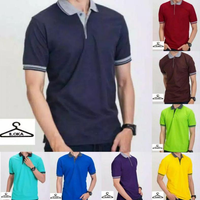Jual New - KAOS KERAH PRIA KOMBINASI WANGKY COTTON70 / BAJU BERKERAH ...
