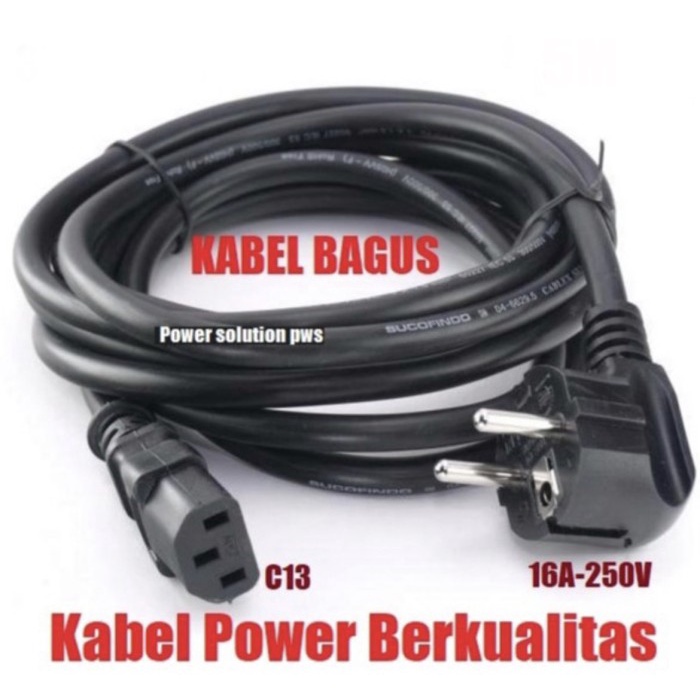 Jual KABEL POWER AC- CPU 3m SNI Tebal 3x1.5mm 16A Original kabel ...
