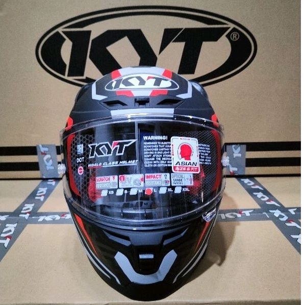 Jual KYT STRIKER #2 MATT BLACK/RED (ORIGINAL) | Shopee Indonesia