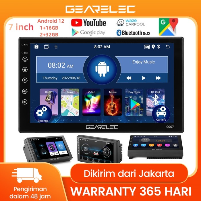 Jual GEARELEC Head unit 9 inch Headunit Android 12 Universal Skeleton ...