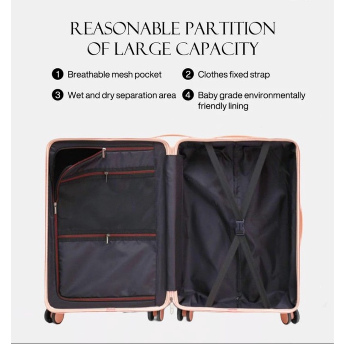 Jual Mexican A975 Koper 2 In 1 Koper 24/22/20 Inch Kabin Set Koper 14 ...