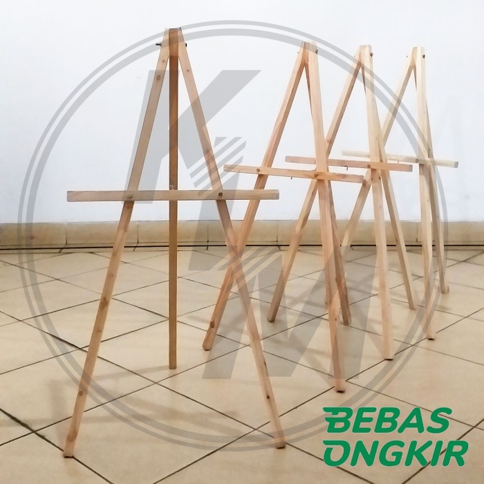 Jual Promo Frame Standing Papan Bunga Kertas 52X105 Cm Tripod Kaki Kayu ...