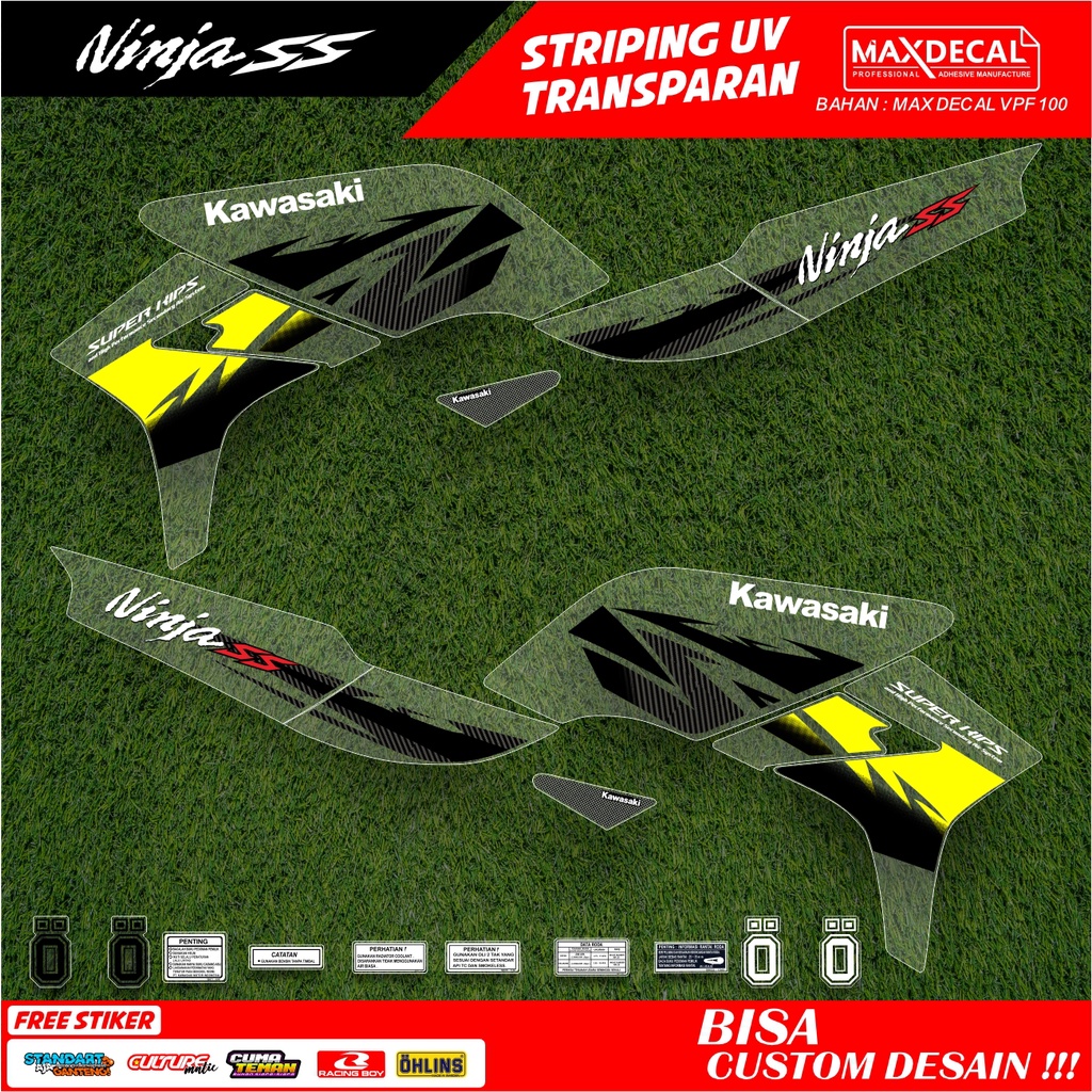 Jual STRIPING TRANSPARAN NINJA SS FACELIFT LIS STIKER UV ALL NEW NINJA ...