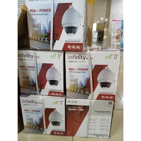Jual KABEL COAXIAL RG6 + POWER INFINITY 300 METER | Shopee Indonesia