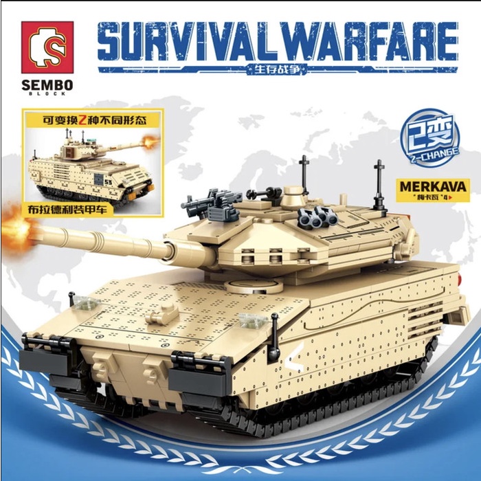 Jual Sembo Block Survival Warfare 2in1 Tank 207005 Merkava Bradley ...