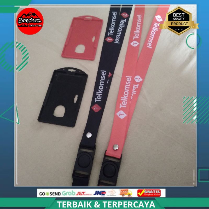 Jual ID Card TELKOM INDONESIA Lanyard Sablon Satu Sisi Tali Gantungan ...