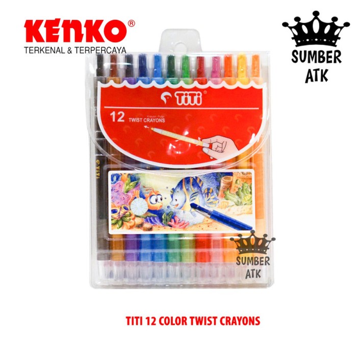 Jual TWIST CRAYON KENKO 12 COLOR PANJANG Twist CRAYONS PVC BAG ORIGINAL ...