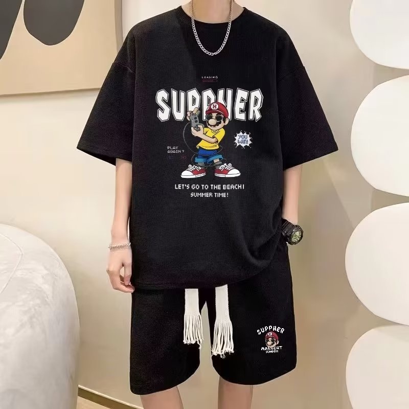 Jual Ssmy TZ232 Mario Game Desain T-shirt And Celana Set Fashion Pria ...