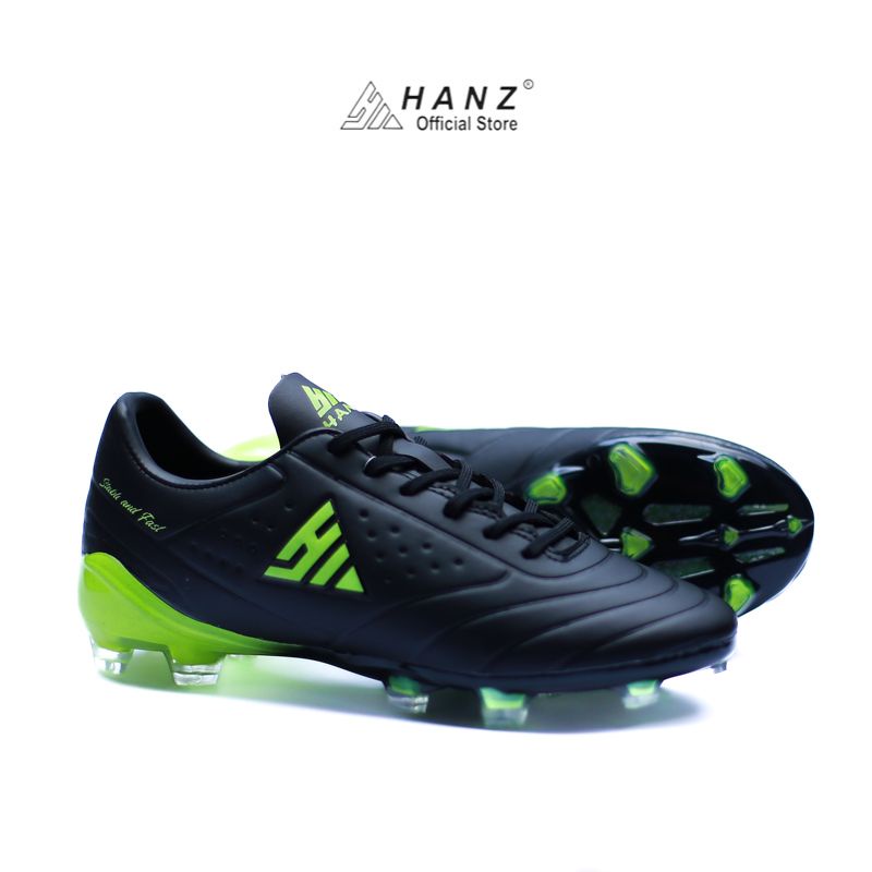 Jual HANZ - Sepatu Sepak Bola Hanz Stylish FG Black Stabilo - Free Kaos ...