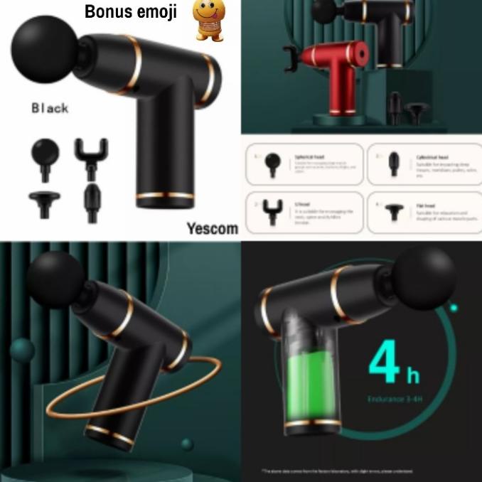 Jual PORTABLE GUN MASSAGE FISIOTERAPI FASCIAL - BLACK FREE EMOJI ...