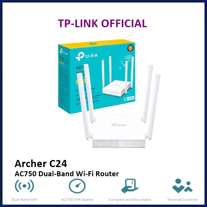 Jual Tp-Link Archer C24 AC750 Dual-Band Wi-Fi Router TpLink Archer C 24 | Shopee Indonesia