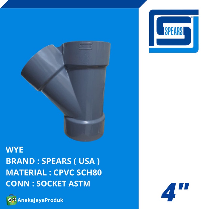 Jual Termurah Wye Cpvc Sch80 Socket Astm / Spears Usa / 4 Inch Bisa ...