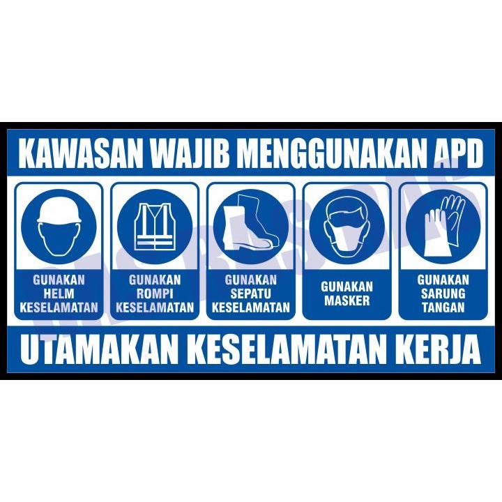 Jual DISKON SPANDUK BANNER WAJIB APD K3 SAFETY UKURAN 2X1 METER ...