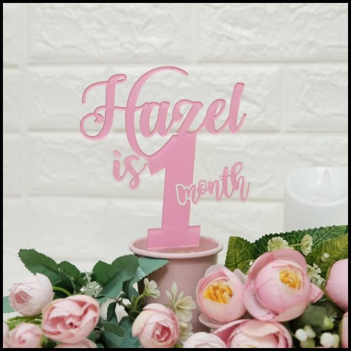 Jual GRATIS ONGKIR CAKE TOPPER ONE MONTH/ 1 BULAN/ BABY BORN | Shopee ...