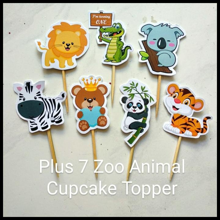 Jual TERMURAH ZOO ANIMAL CAKE TOPPER/TOPPER KUE ONE YEAR/FIRST BIRTHDAY ...