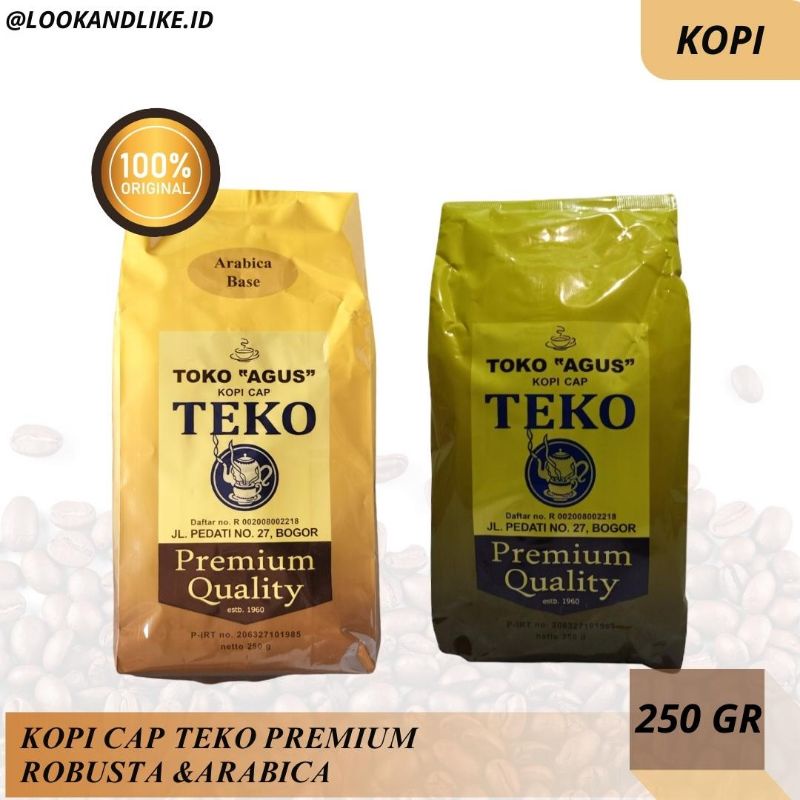Jual Kopi Cap Teko Premium Arabica dan Robusta 250 Gram Kopi Legendaris ...